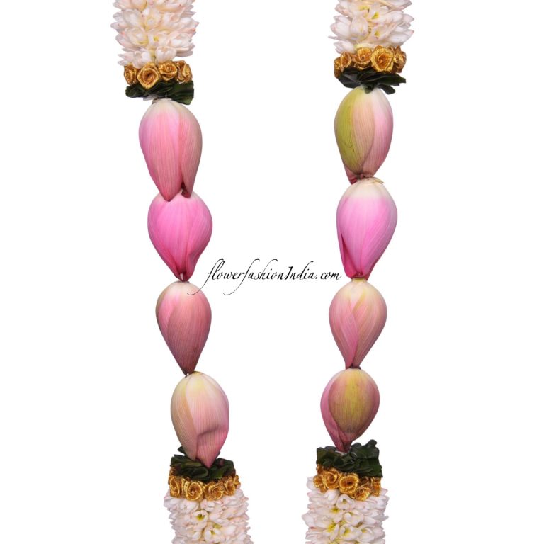 Buy Sugandharaj And Lotus Flower Indian Wedding Garland Online (1 Pair ...