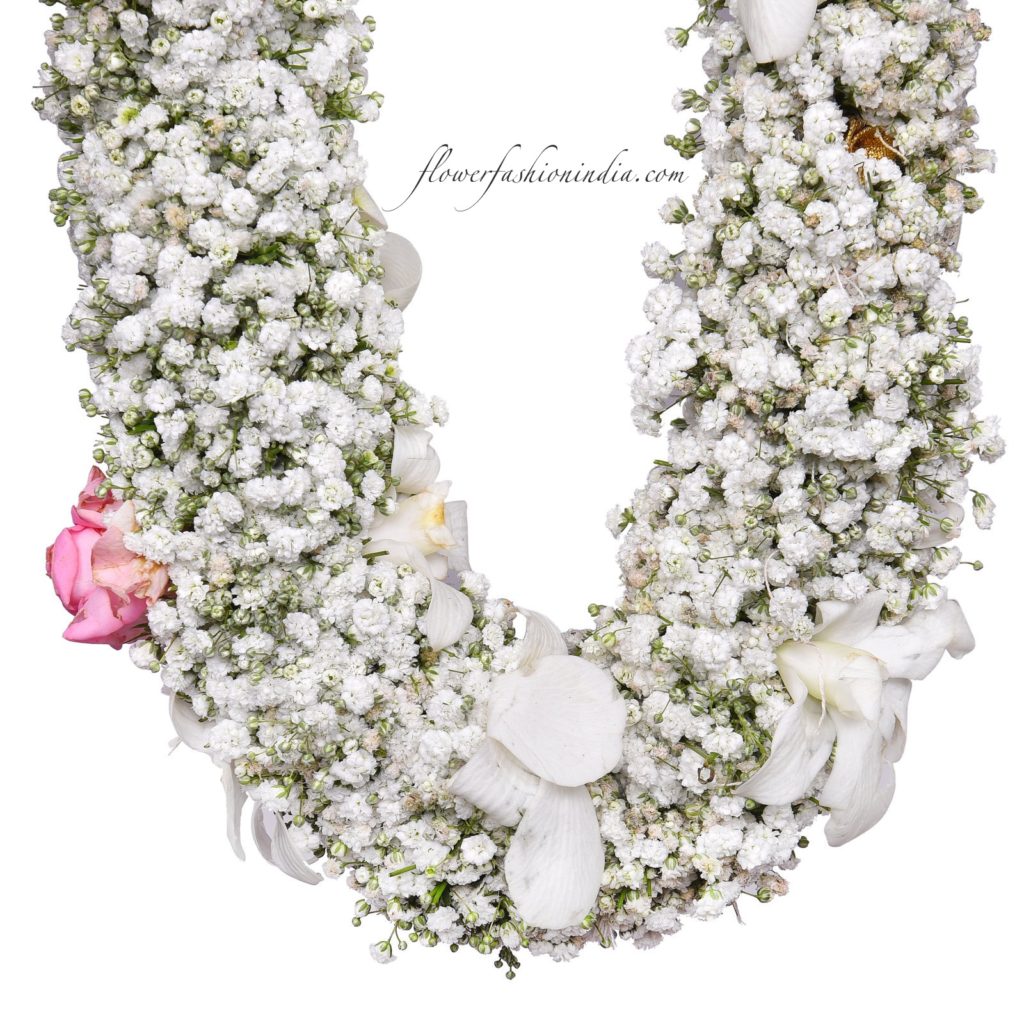 Full Jipsofilia Garland With Pink Rose & White Orchid High-Lights (1 ...